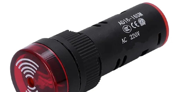AD16 16SM 16MM Panel Diameter 220V Flash Signal Light Red LED Active ...